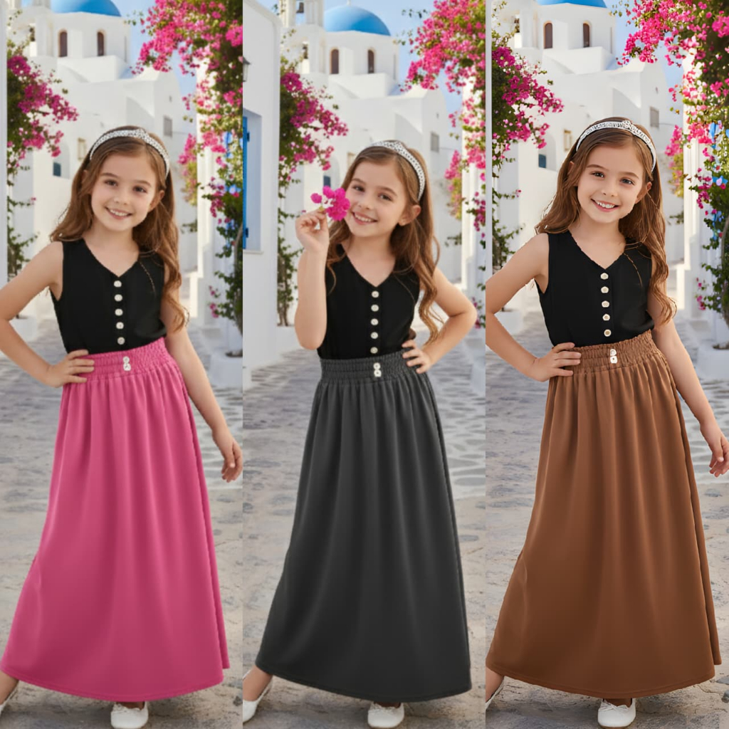 Jual Rok Crinkle Anak 3-10 Tahun | Rok Anak Kancing 2 Kekinian Terbaru ...