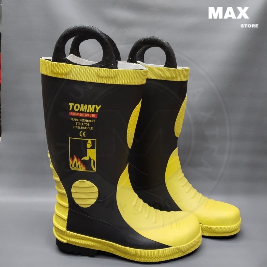 Jual Sepatu Pemadam Kebakaran Tommy Fire Fighter Tahan Api Mirip Harvik ...