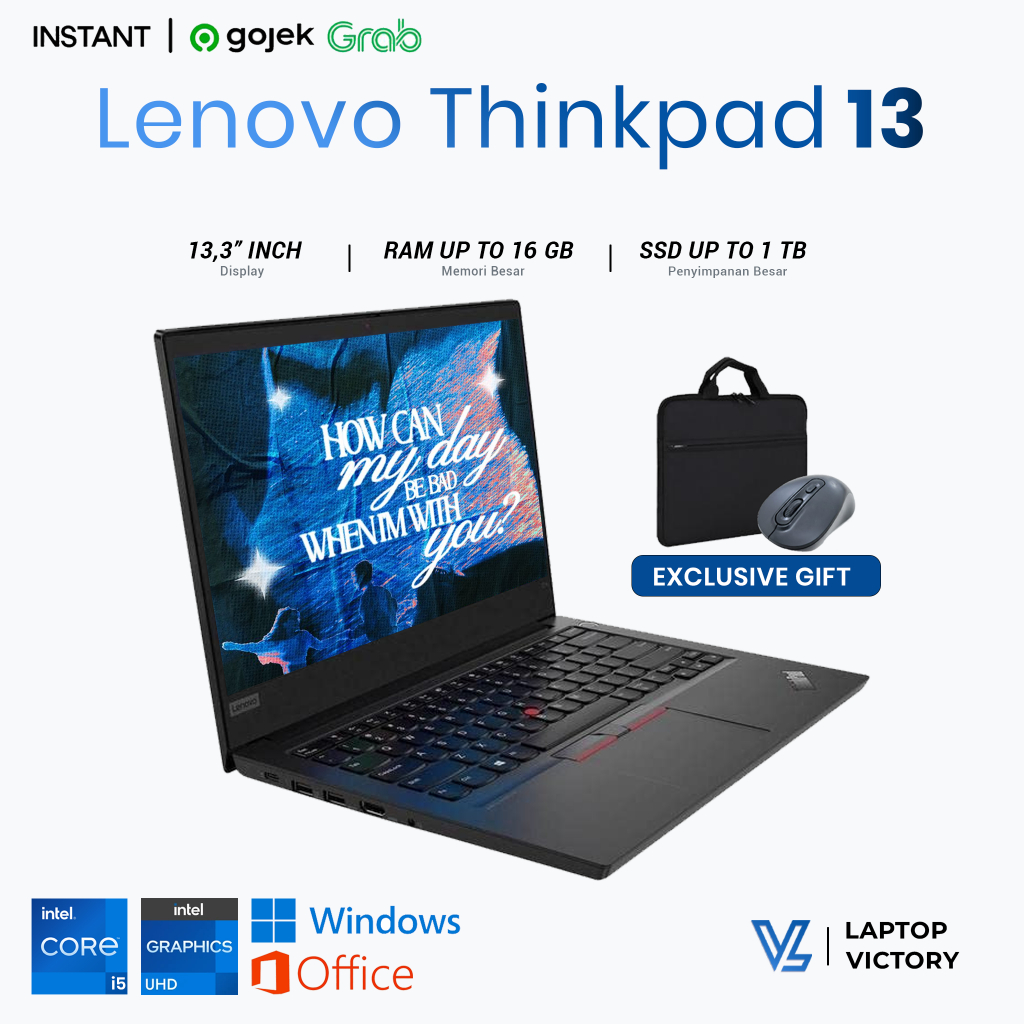 Jual Laptop Lenovo Thinkpad 13 Core i7 gen 7 Ram 16gb Ssd 1tb Free Tas ...