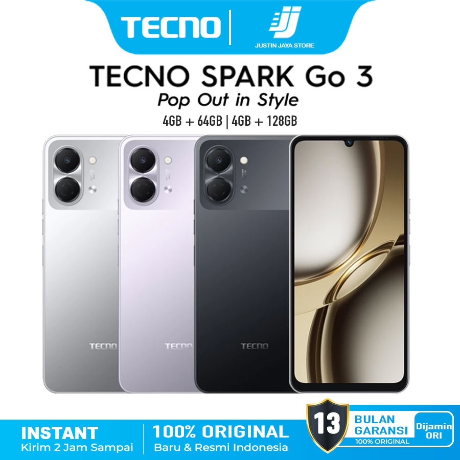Jual Tecno Spark Go 3 [4/128GB] [4/64GB] [3/64GB] Garansi Resmi Tecno ...