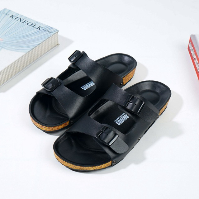 Jual Glorious - Sage Black Listan Sandal Kulit Pria Wanita Formal ...