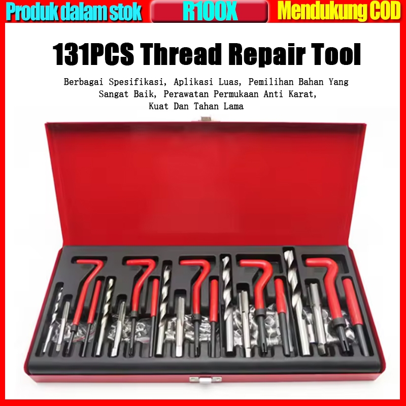 Jual 131PCS Thread Repair Tool M5 M6 M8 M10 M12 Benang Memutar Mata Bor ...