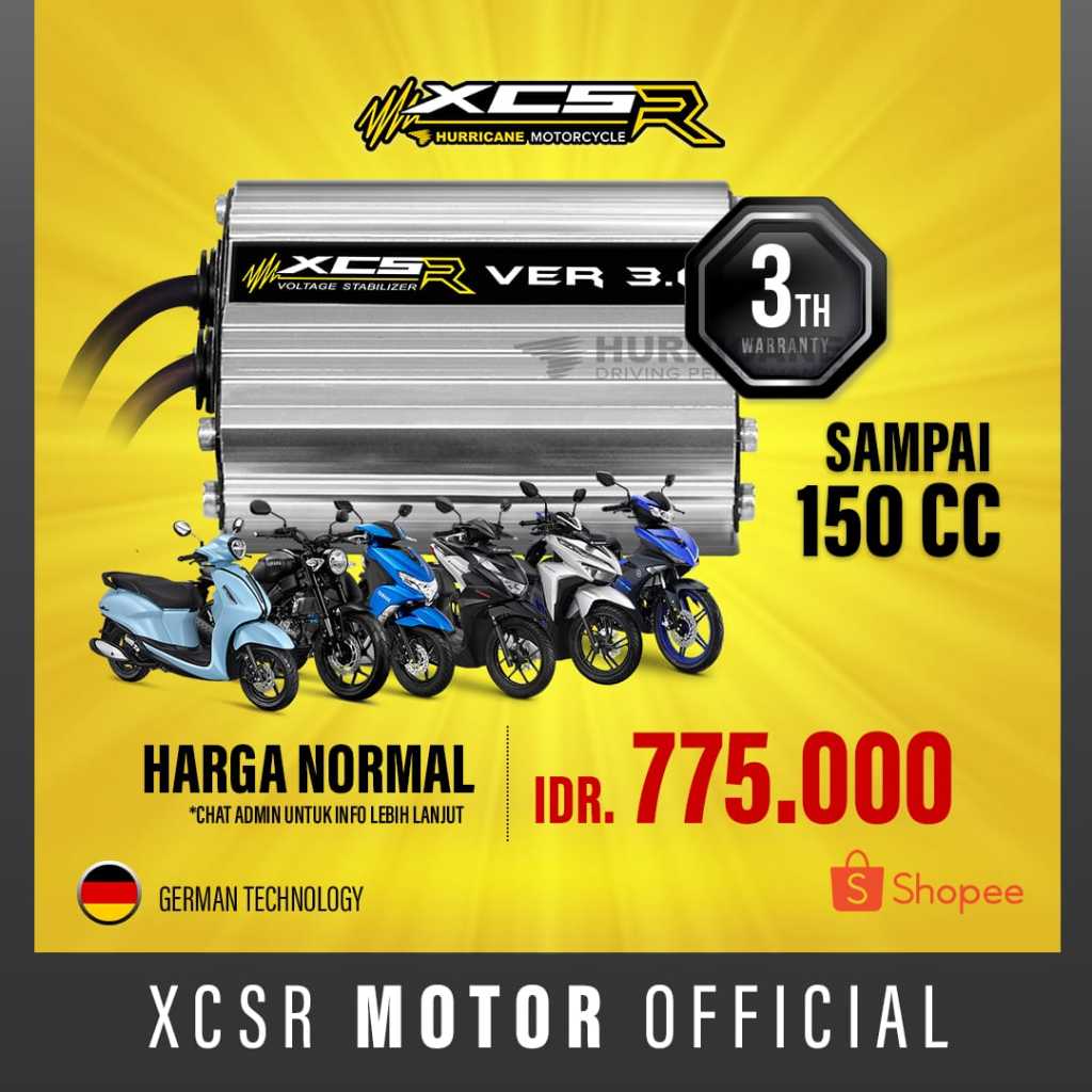 Jual HURRICANE XCSR VER 3.0 UNTUK MOTOR 110cc - 155cc RESPONSIF ...