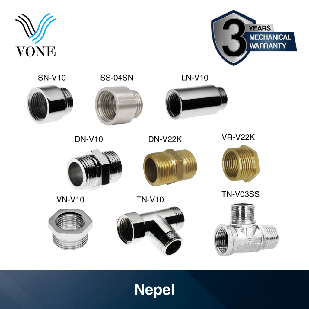 Jual VONE Sambungan Nepel T Tee Volk Ring Shower Kloset Kran Stainless ...