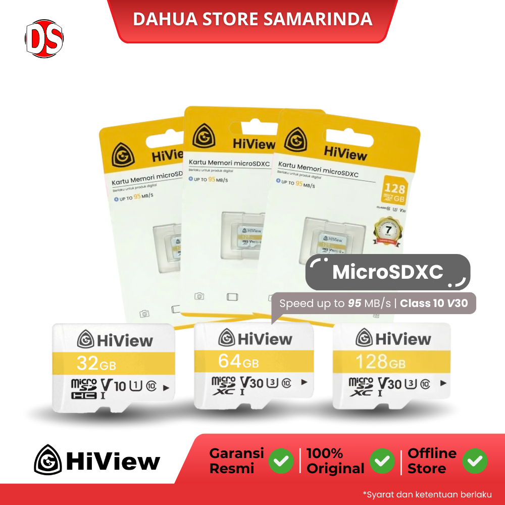 Jual Memory Micro SD Card 32GB/64GB/128GB HiView Class 10 untuk CCTV ...