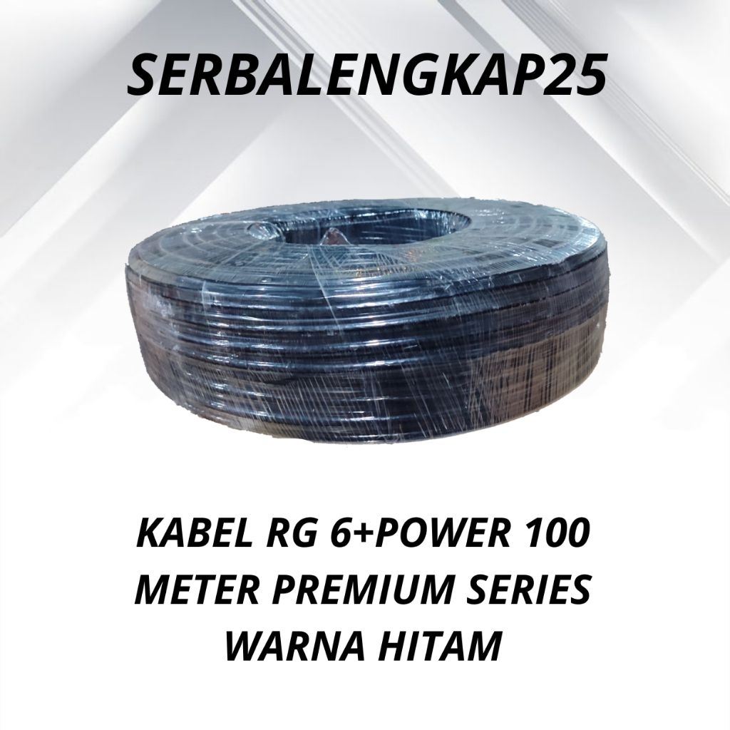 Jual KABEL RG 6+POWER 100 METER PREMIUM SERIES WARNA HITAM | Shopee ...