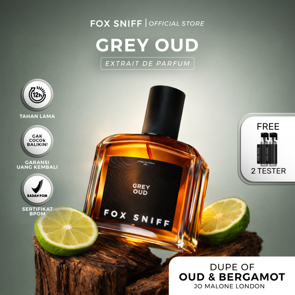 Jual Fox Sniff – Grey Oud Parfum Unisex Aroma Woody Citrus Extrait De ...
