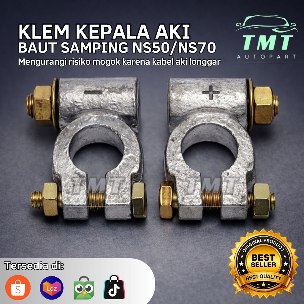 Jual Klem Kepala Aki Accu Mobil NS50 / NS70 Bahan Timah Model Baut ...