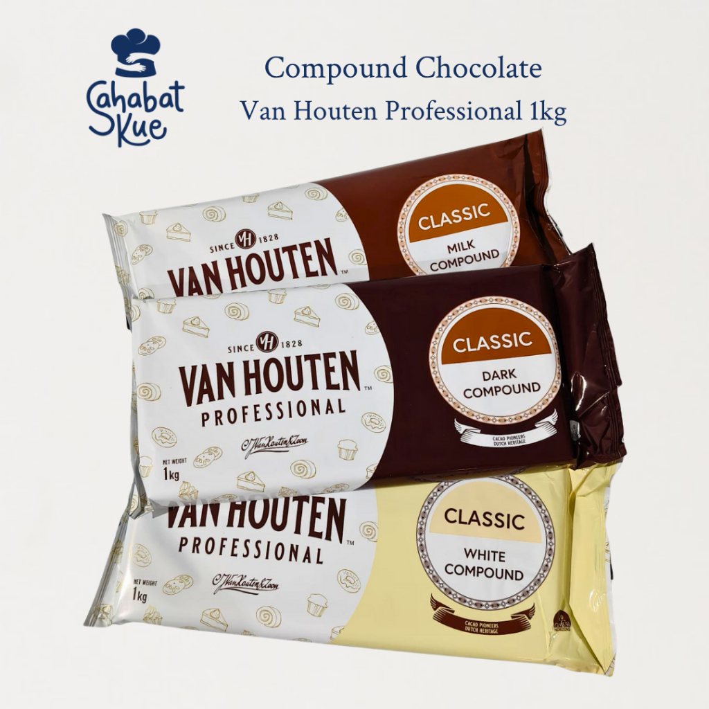 Jual Van Houten Chocolate Compound Block Classic Dark / White / Milk ...