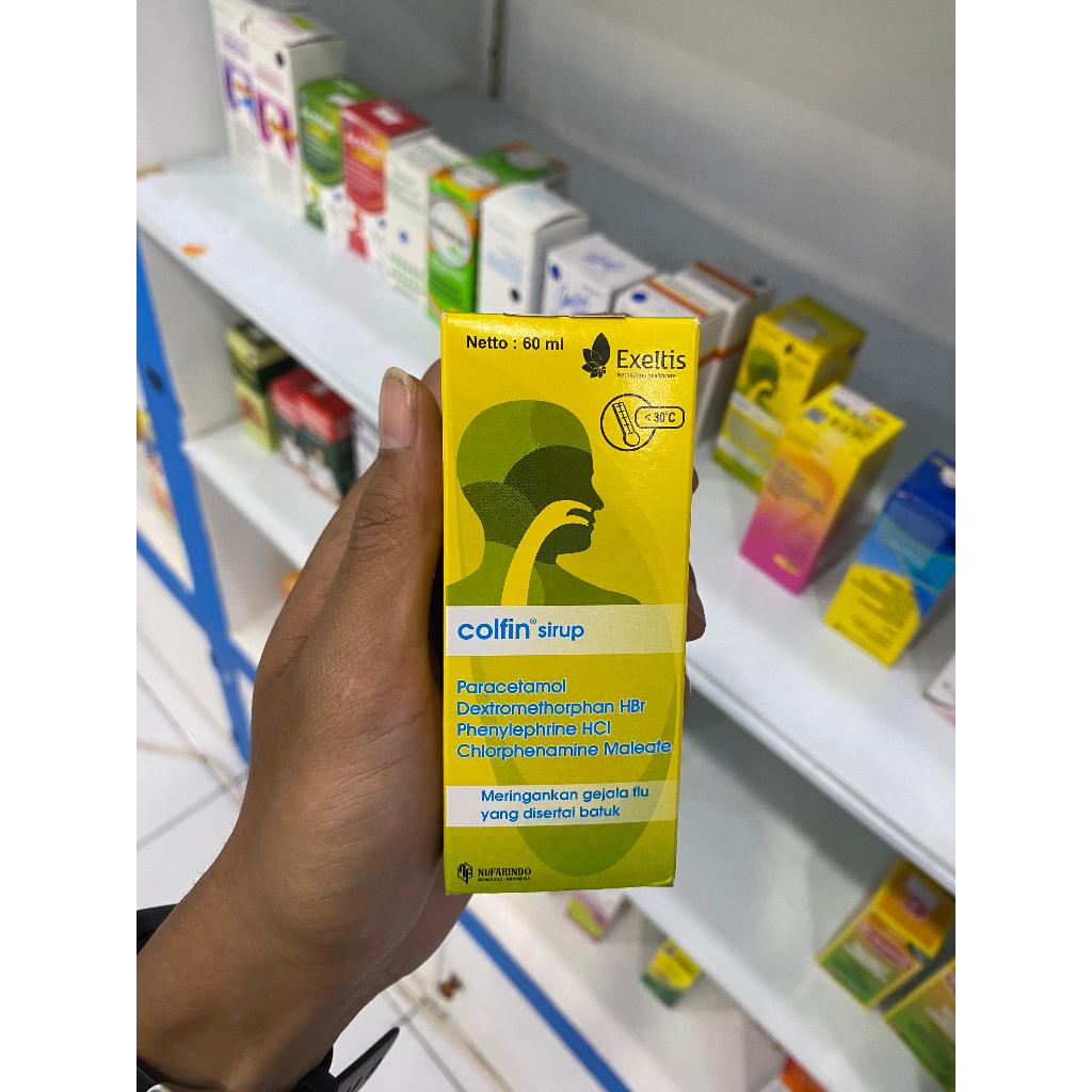 Jual Exeltis Colfin Syrup Paracetamol Dextromethorphan Colpin Sirup 60 ...