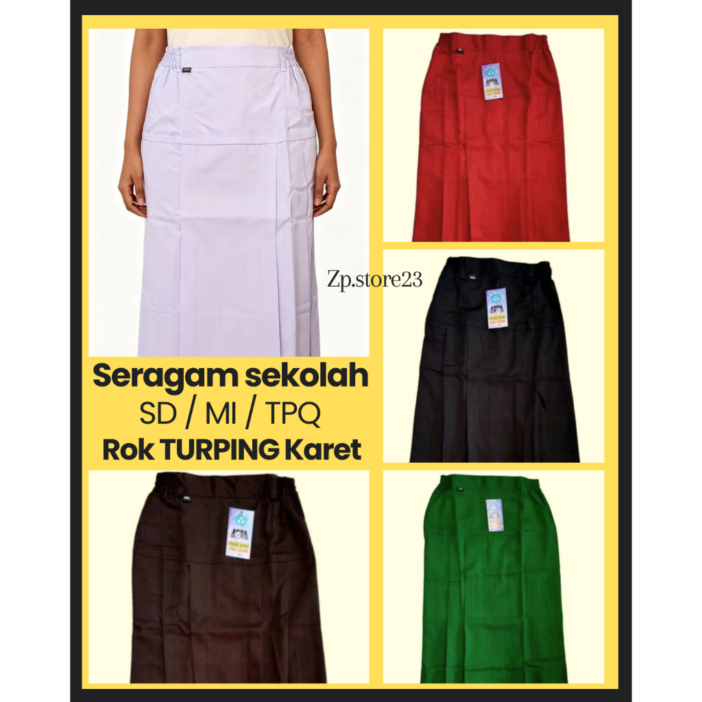 Jual Rok Karet Turping Seragam Sekolah – PAUD SD MI, Kain Halus Tebal ...