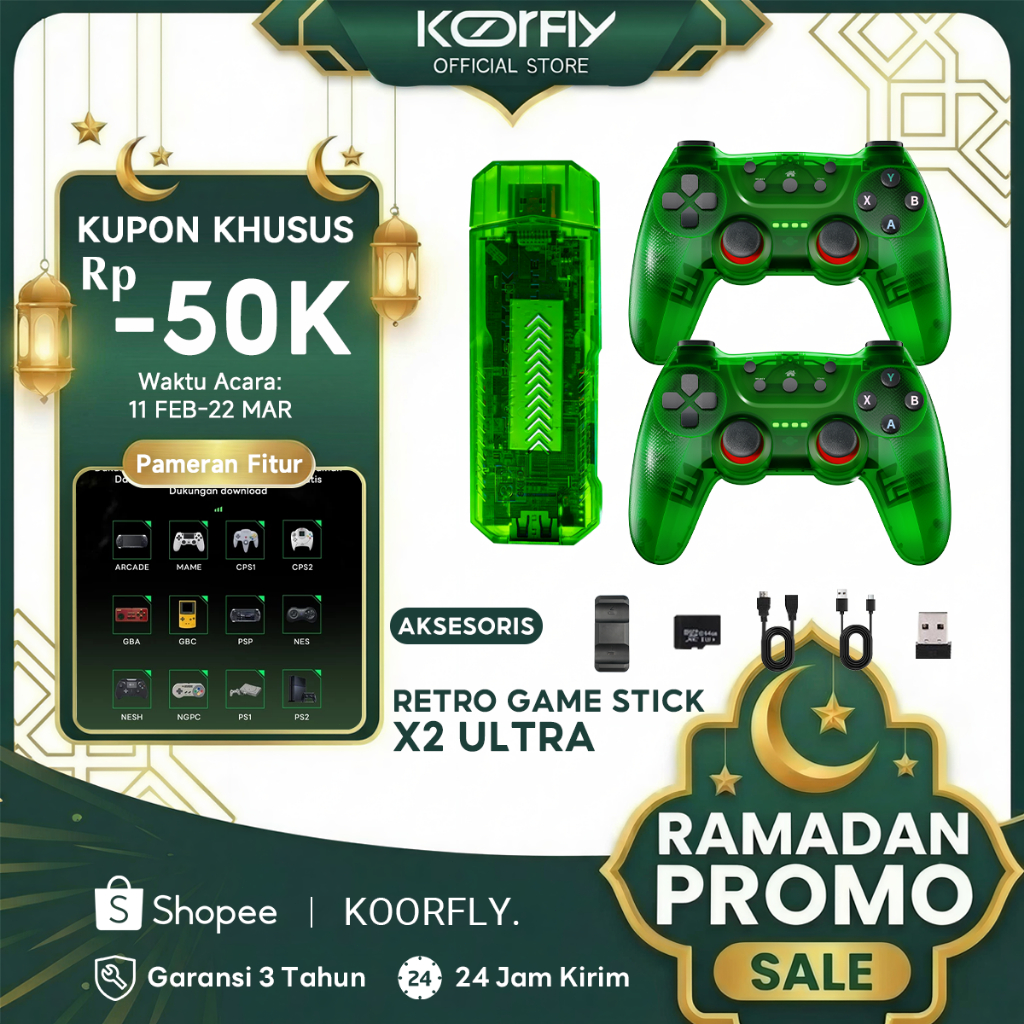 Jual X2 Ultra Retro Game Stick 4K, Emulator Video Console 128G Built-in ...
