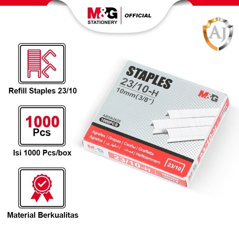 Jual Isi Staples / Isi Hekter Ukuran 23/10 Staples 1000pcs/Box - M&G ...