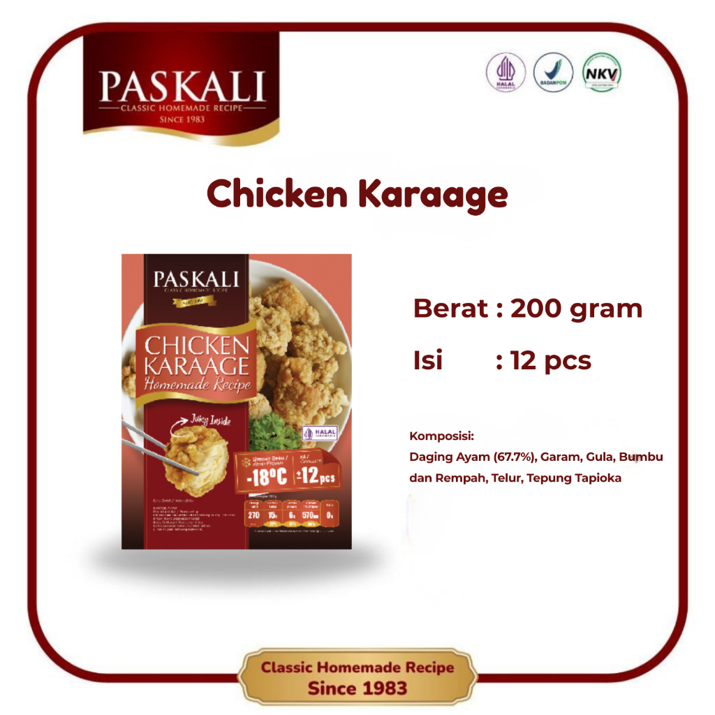 Jual Promo Ramadhan Paskali Chicken Karaage 200 gram Isi 12 pcs ...