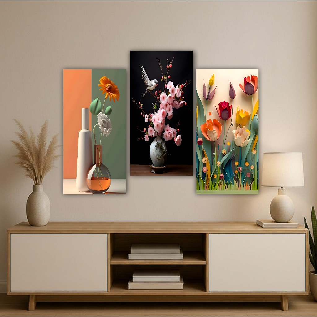 Jual Nama Produk Hiasan Dinding Vas Bunga Realistis Aesthetic 15x30cm ...