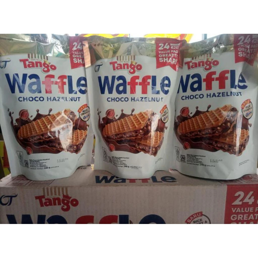 Jual TANGO WAFLE POUCH Choco Hazelnut 240g ISI 24PCS Tanggo Waffle ...