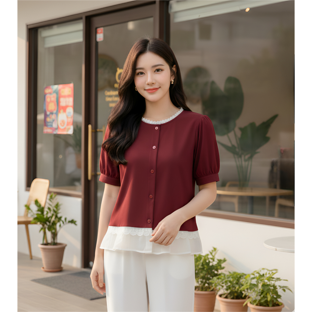 Jual [COTTONBELLS] FELYSA TOP | BAJU / BLOUSE KERJA CASUAL WANITA ...