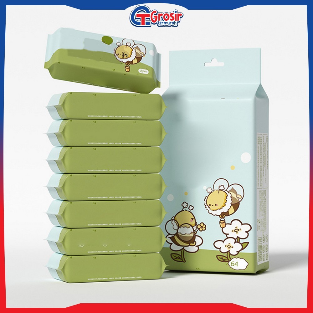Jual Wet Wipes Mini Karakter Travel 1Pack Isi 8PCS Tisu Portable / Tisu ...