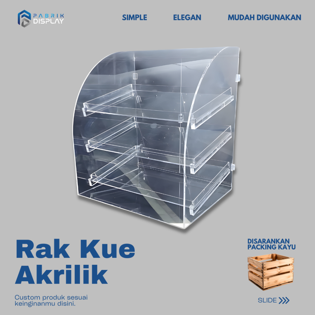 Jual Display Kue Akrilik 3 Rak | Acrylic Food Cupcake Bakery 3 Shelves ...