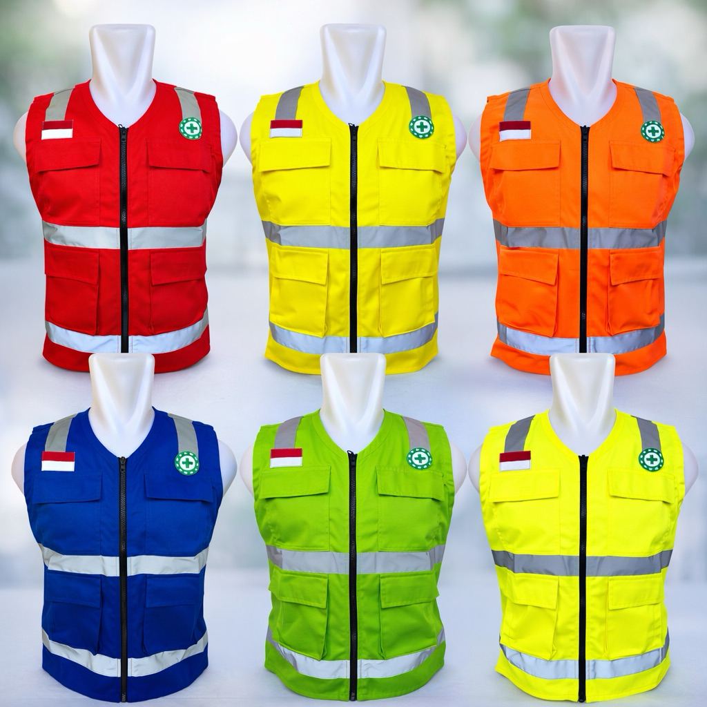 Jual rompi vest safety first/rompi k3/rompi lapangan/rompi proyek ...