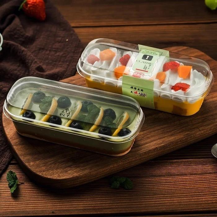 Jual mika box dessert persegi panjang 250ml / tray box mika dessert ...