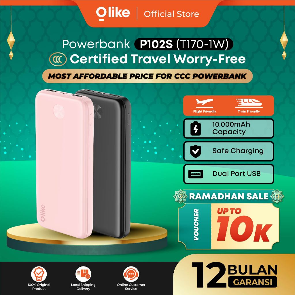 Jual [TERSERTIFIKASI CCC] OLIKE Powerbank CCC P102S ( T170 -1W ) 10000 ...