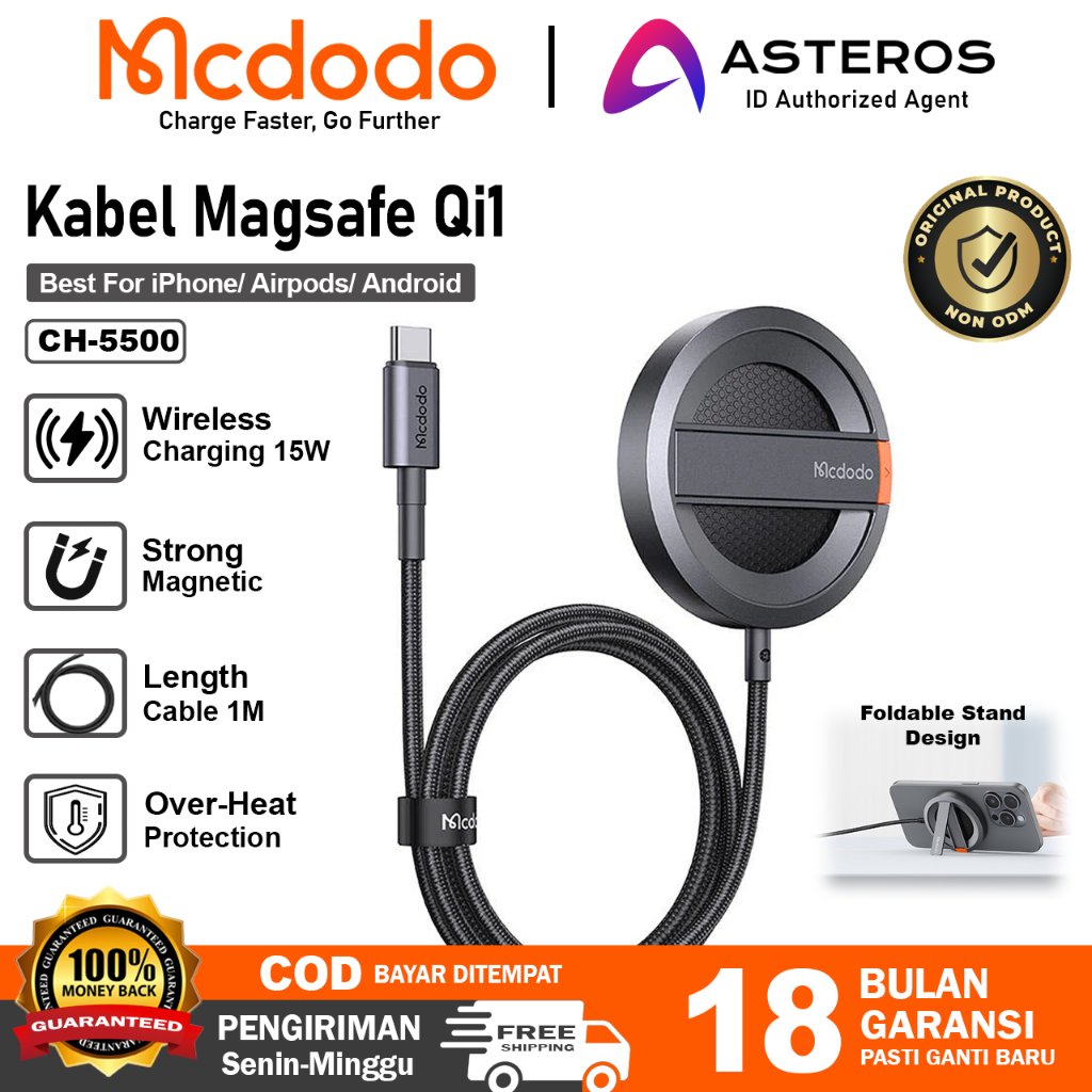 Jual MCDODO Kabel Magsafe Wireless Charger With Stand Fast Charging 15w ...