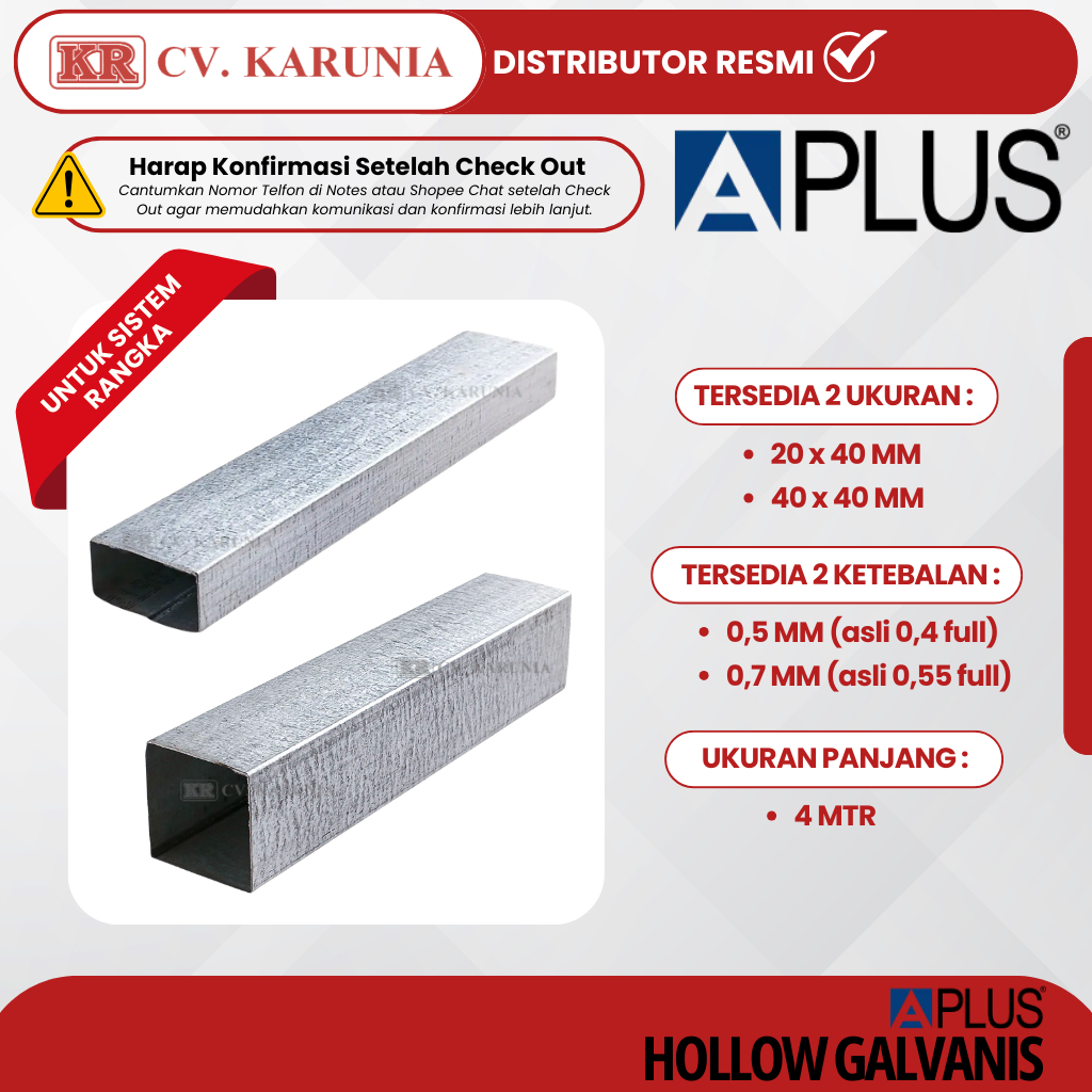 Jual Hollow Galvanis 4x4 Terlengkap & Harga Terbaru April 2026 | Shopee ...