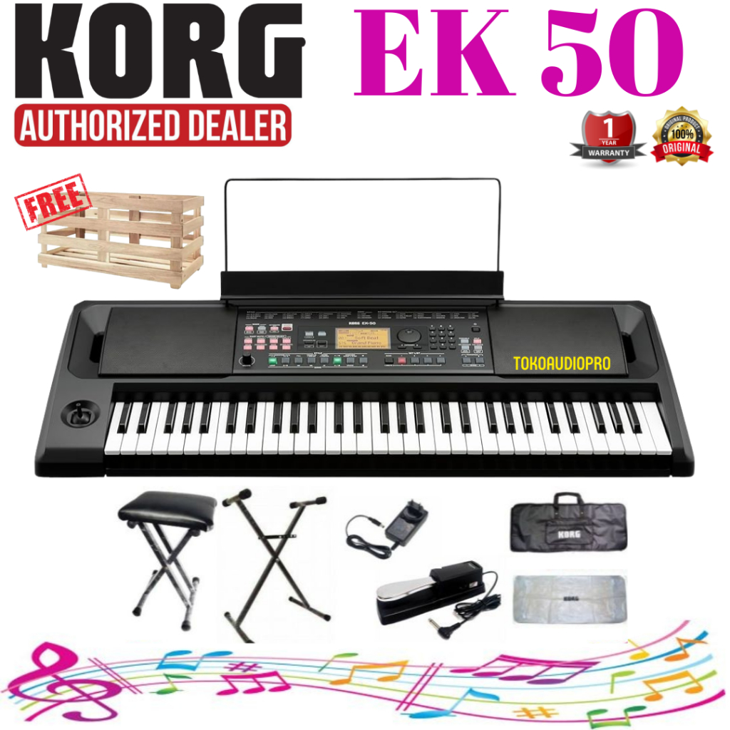 Jual Korg EK50 61-Key Professional Arranger Keyboard Paket Korg EK-50 ...