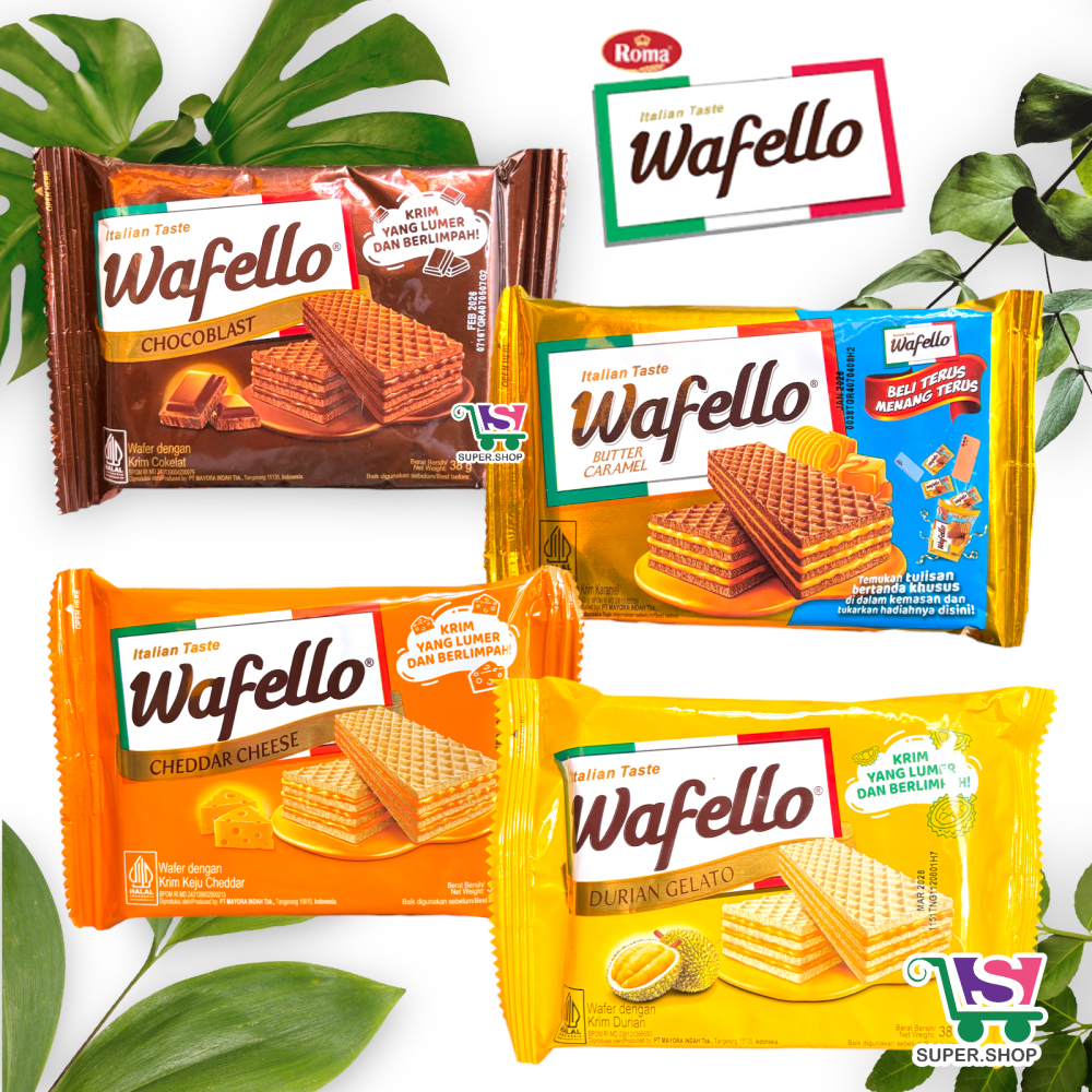Jual Roma Wafello Butter Caramel / Choco Blast / Durian Wafer 38 Gram ...
