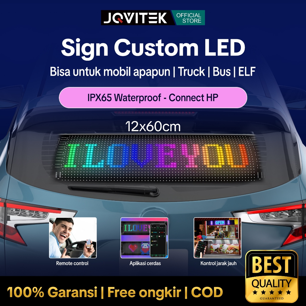 Jual Jqvitek LP12 Led Matrix Panel Mobil Sign Source Bluetooth Lampu ...