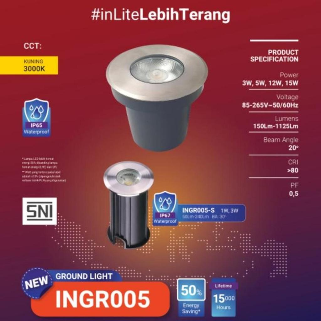 Jual Inlite INGR005 5W 12W In-Lite UP LIGHT /FLOOR LIGHT/ Taman Tembok ...