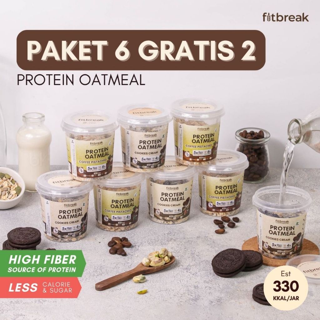 Jual Protein Oatmeal Paket 6 Gratis 2 Fitbreak CC CP Tinggi Serat ...