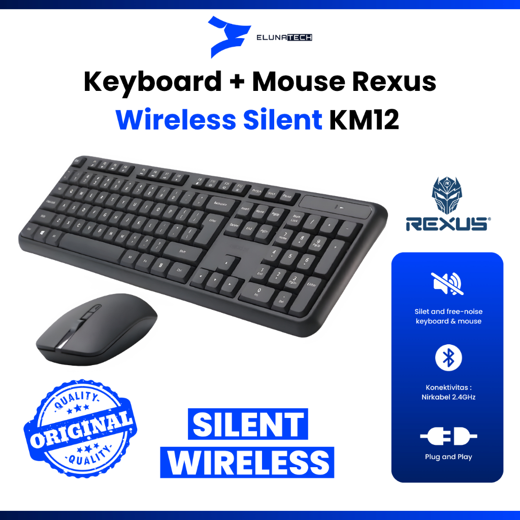 Jual REXUS DUO KEYBOARD & MOUSE WIRELESS KM12 PRODUCT ORIGINAL | Shopee ...