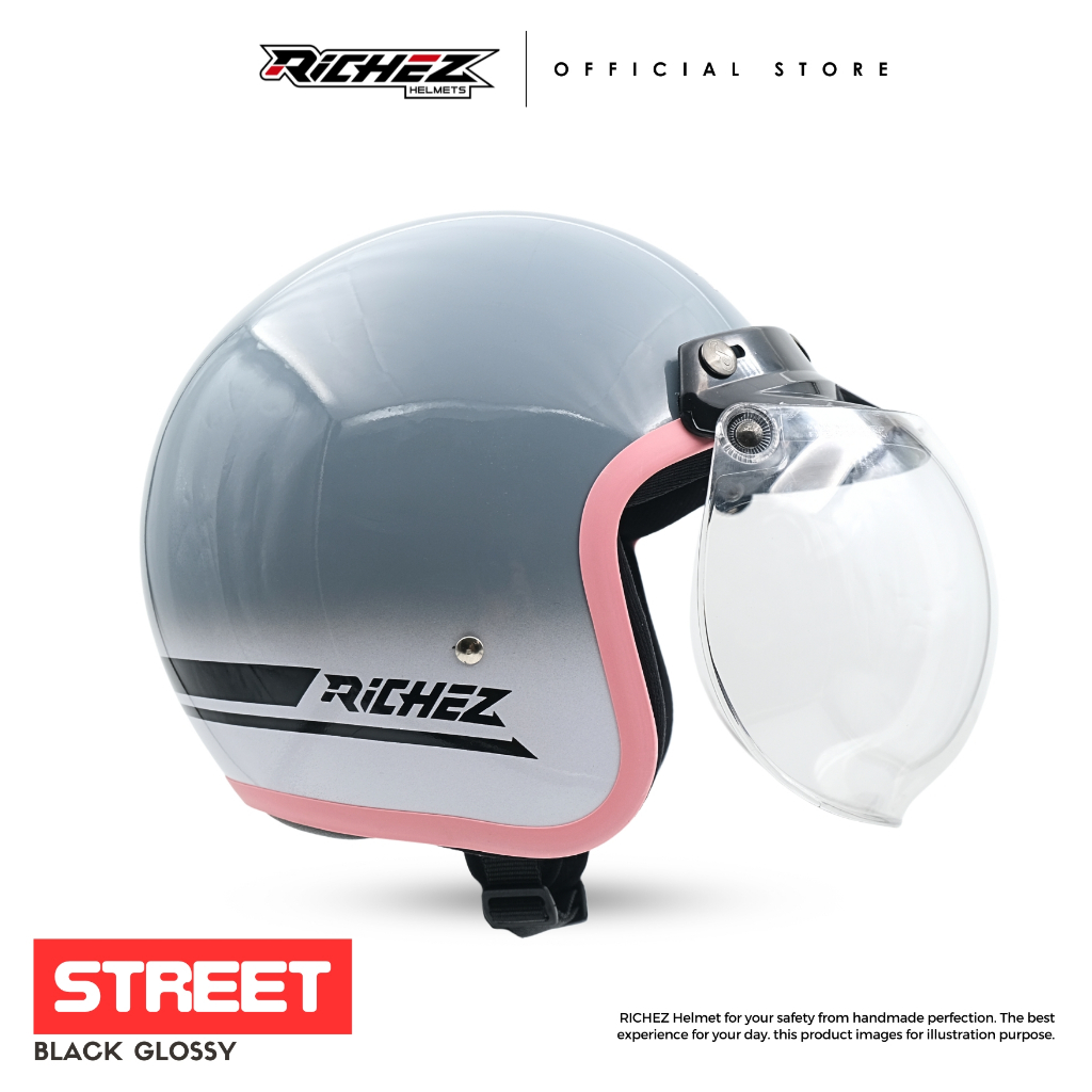 Jual Helm Retro Hijab Friendly SNI Half Face Dewasa Original Pria dan ...