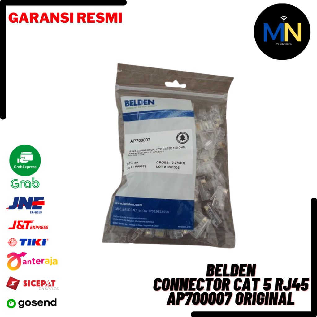 Jual Belden Connector RJ45 Cat.5 (Konektor RJ45 AP700007) ORIGINAL ...