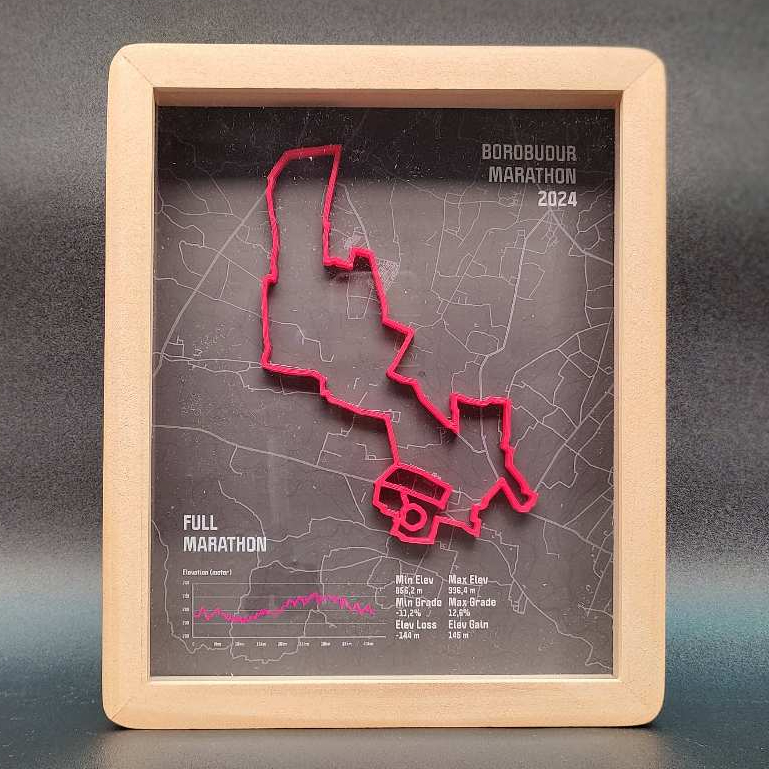 Jual track route map borobudur marathon 2024 peta rute 3d | Shopee ...