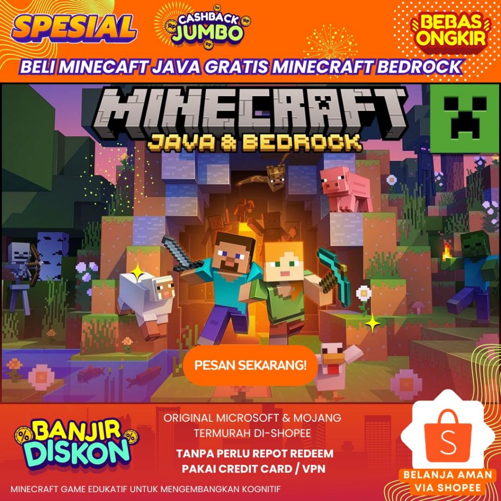 Jual Minecraft Java & Bedrock Original PC Microsoft Mojang Game ...