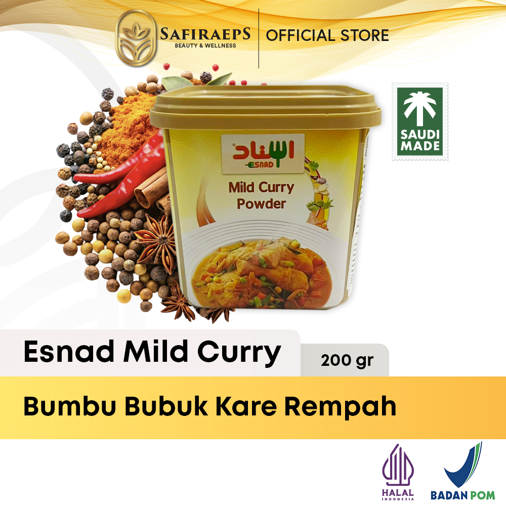 Jual Bumbu Esnad Mild Curry Powder Asli Saudi Sudah BPOM Halal - Esnad ...