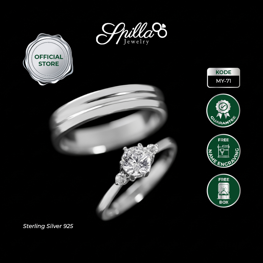 Jual Spilla Jewelry MY-71 Cincin Perak (Silver 925) Couple Custom Size ...