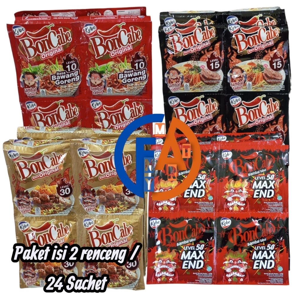 Jual Boncabe Kobe Bon Cabe 24 sachet | 2 Renceng Level 10 / Level 15 ...