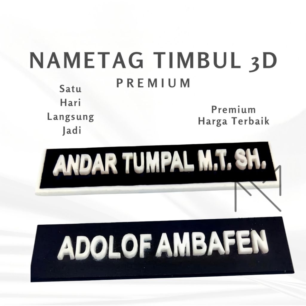 Jual Nametag Timbul Papan Nama Timbul Nama Dada 3D Papan Nama Akrilik ...