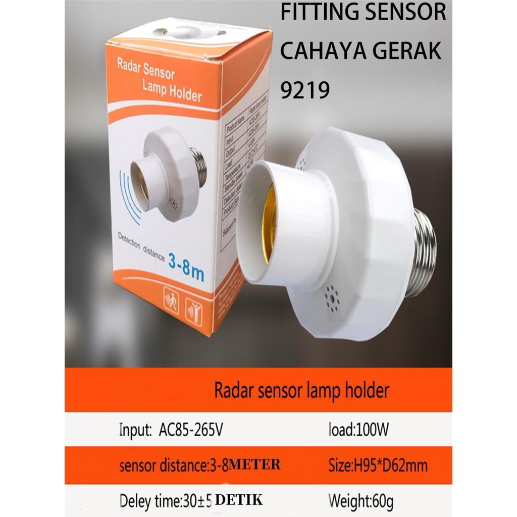 Jual FITTING HOLDER LAMPU SENSOR GERAK INFRA MERAH INFRARED MAX 60W 360 ...