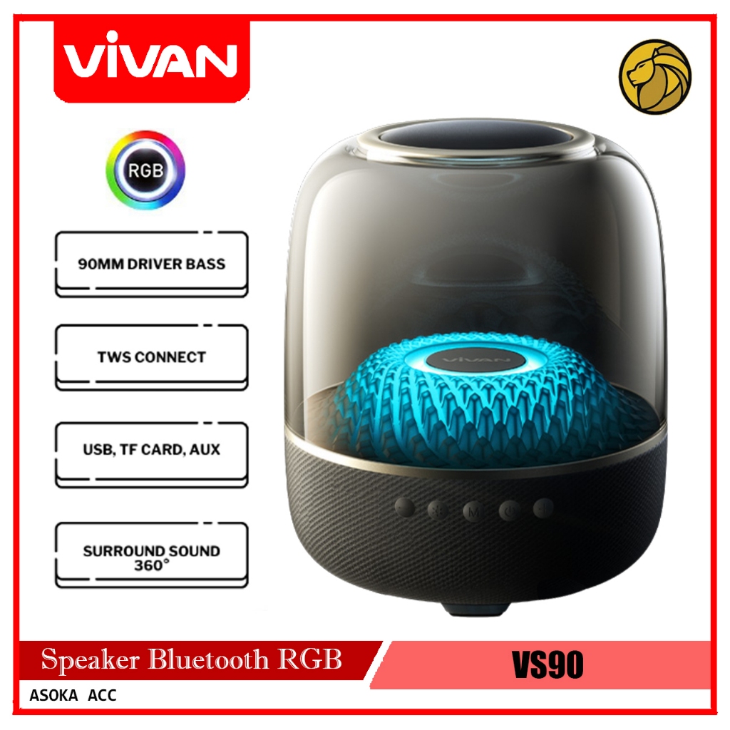 Jual Vivan VS90 Speaker Bluetooth Super Bass RGB TWS Connect Bluetooth ...