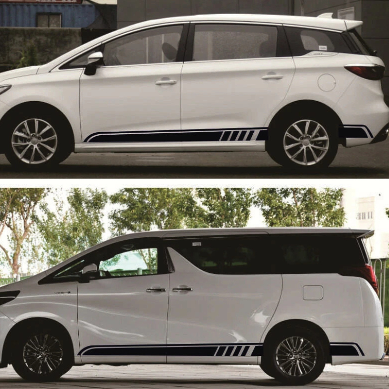 Jual Sticker Decals Mobil Van SUV Alphart Strip Down Doff Black ...