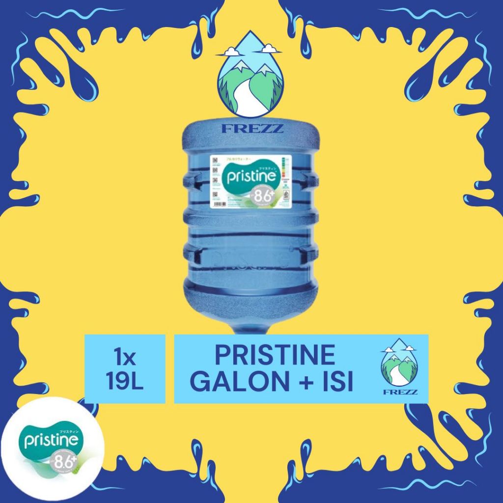 Jual (INSTANT) PRISTINE WATER GALON ORIGINAL 19 LITER + ISI AIR MINUM ...