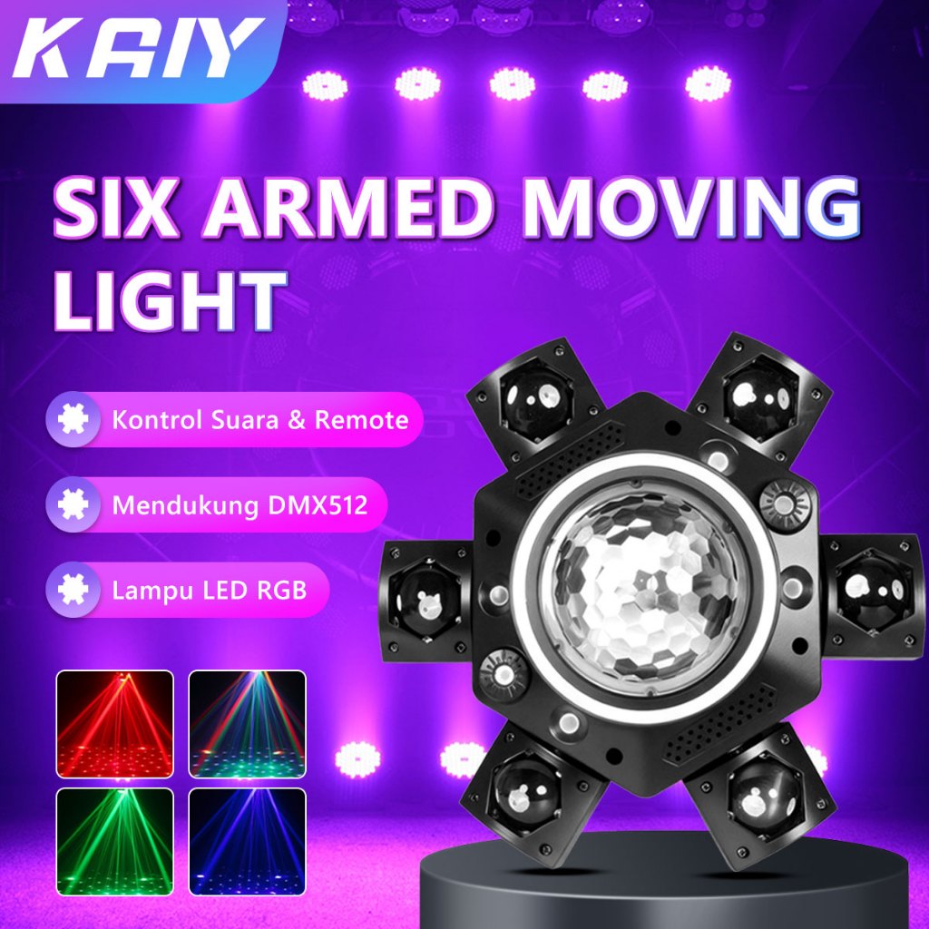 Jual KAIY 150W Lampu Stage Profesional Kaleidoskop - Moving Head 6 in 1 ...