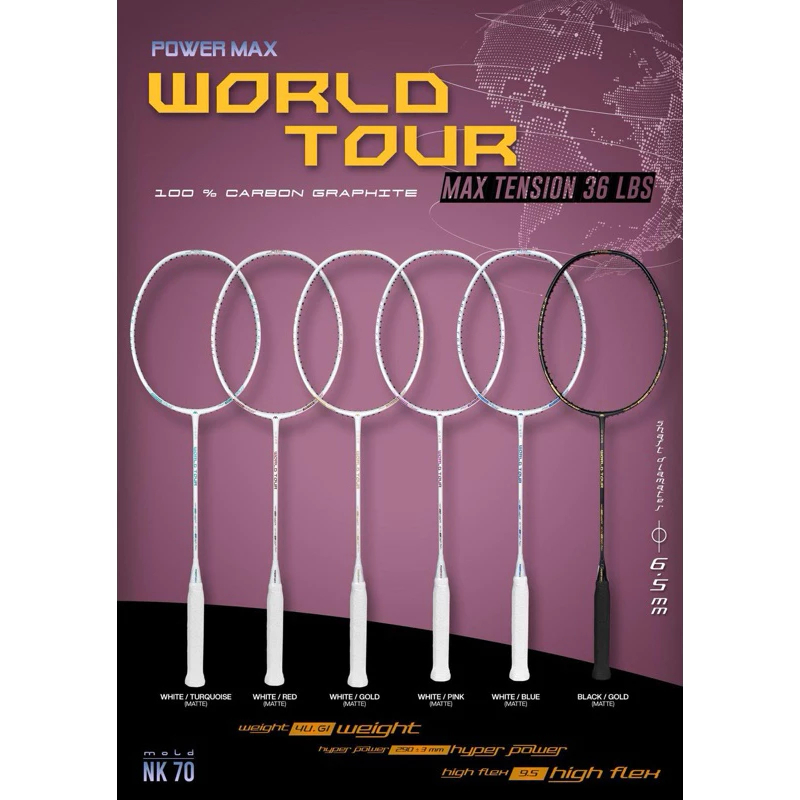 Jual RAKET BADMINTON POWER MAX WORLD TOUR ORIGINAL 100% FREE PEMASANGAN ...