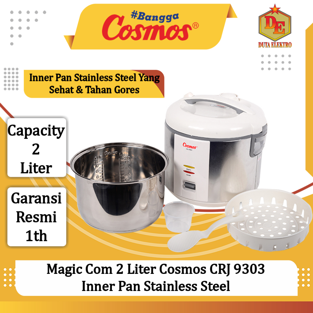 Jual Magic Com 2 Liter Cosmos CRJ 9303 Inner Pan Stainless Steel ...