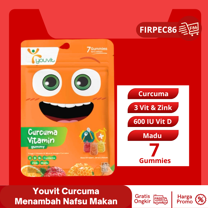 Jual Youvit Curcuma & Vitamin Anak 35 Hari (5 Sachet) dengan Curcuma ...
